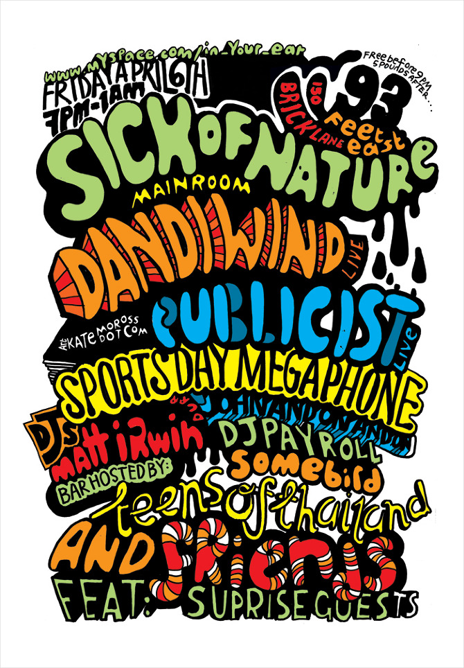 Kate Moross, Sick of Nature | Kate moross, Typography, Typography logo